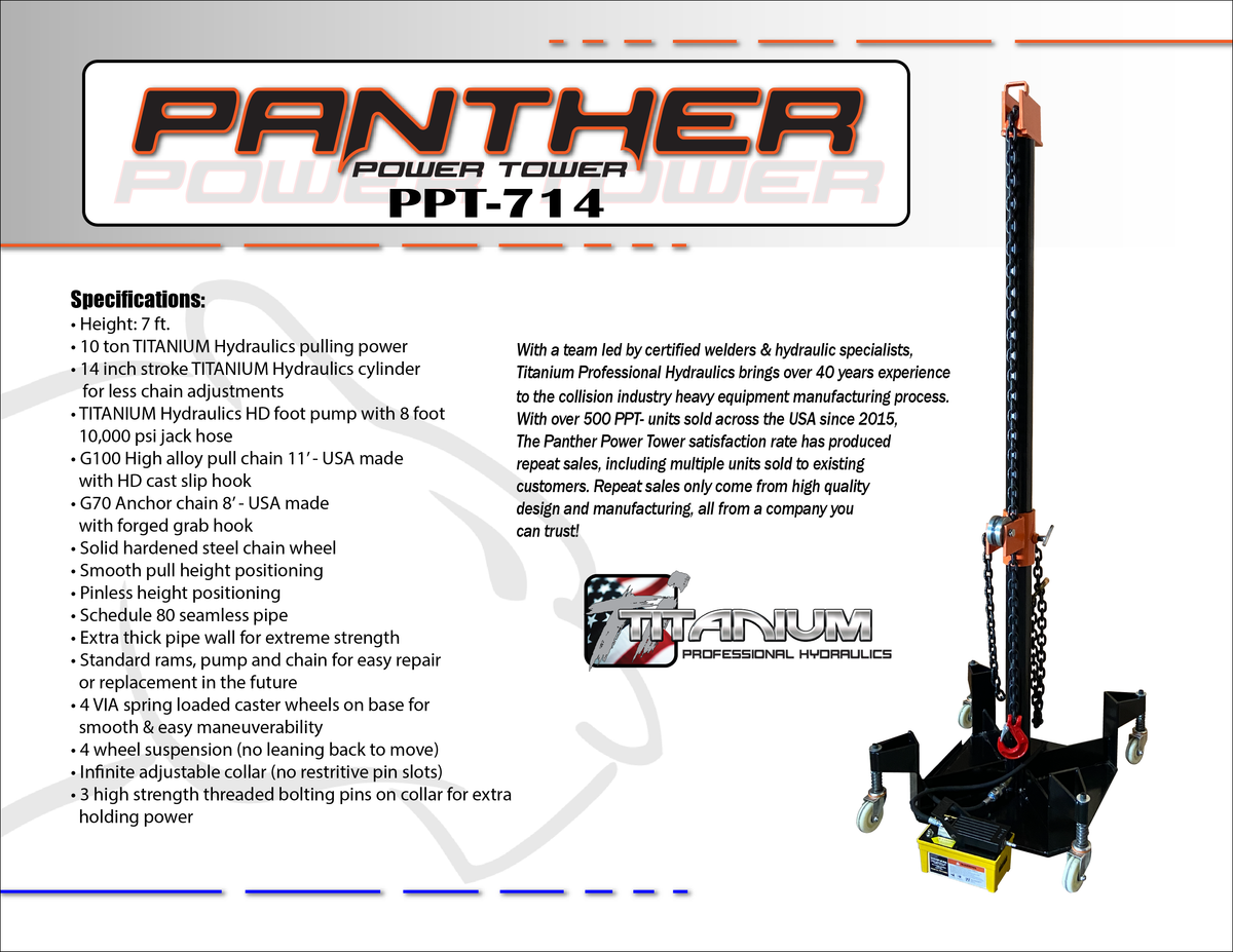 Panther Power Tower Floor Pulling System PPT-714 – Top Gun Refinish ...